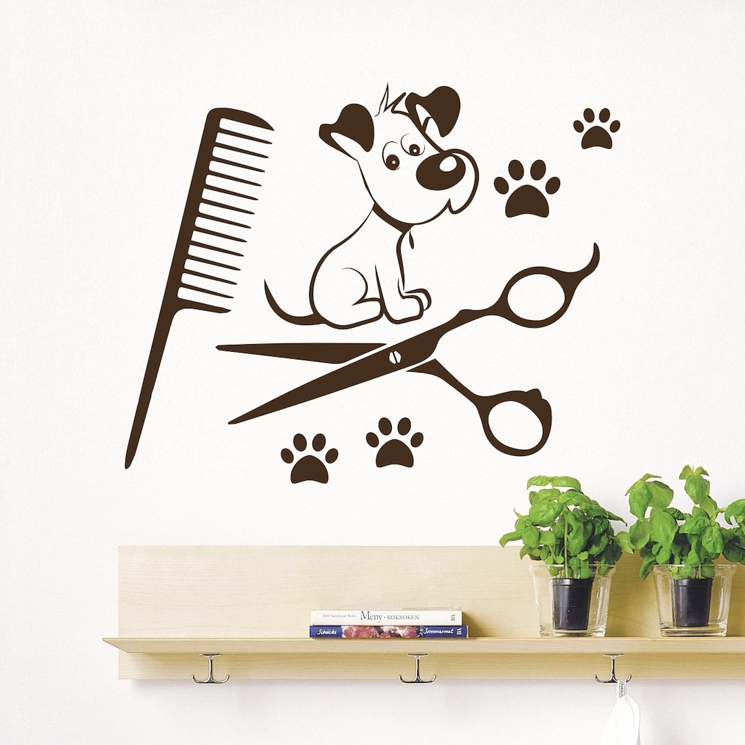 Pet Grooming Salon Dog Wall Decal Grooming Salon Pets Decal Pet Shop ...