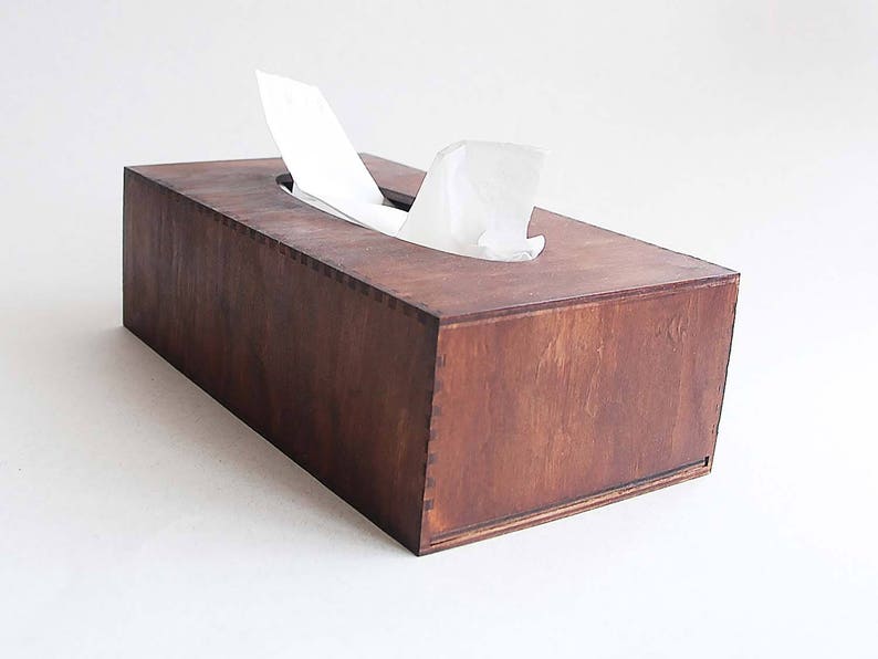 Tissue Box Cover Wood Napkin Holder Rustic Napkins Box Kitchen Storage ...