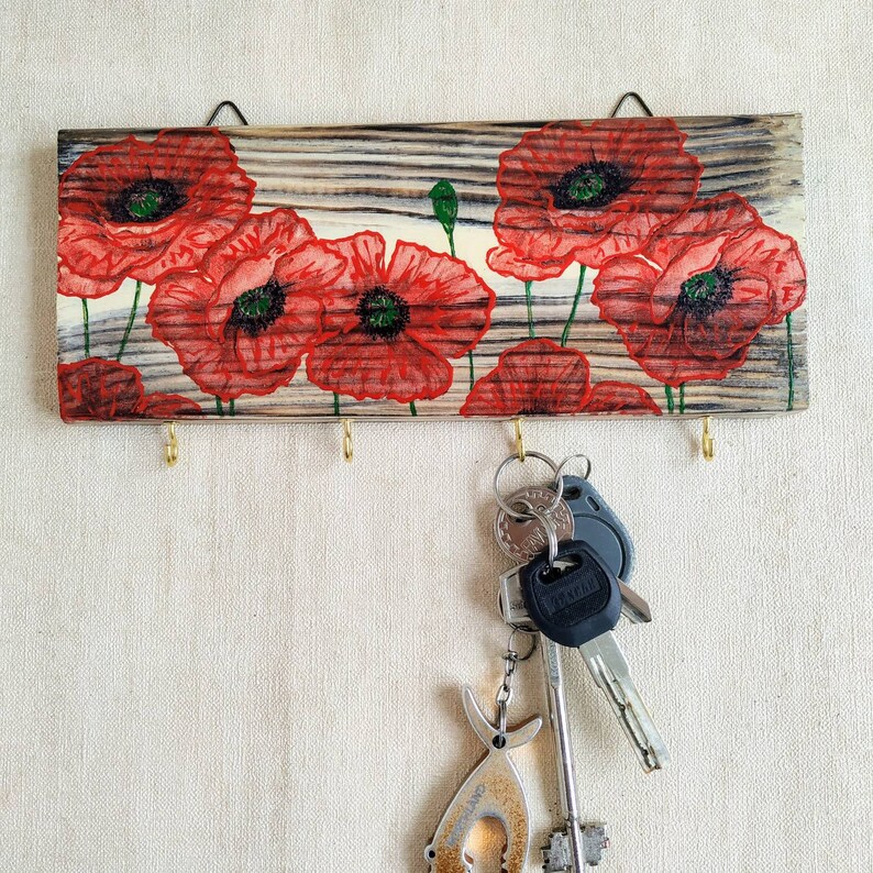 Poopy Key Holder Wood Wall Hanger Towel Rack for Kitchen Decor - Etsy