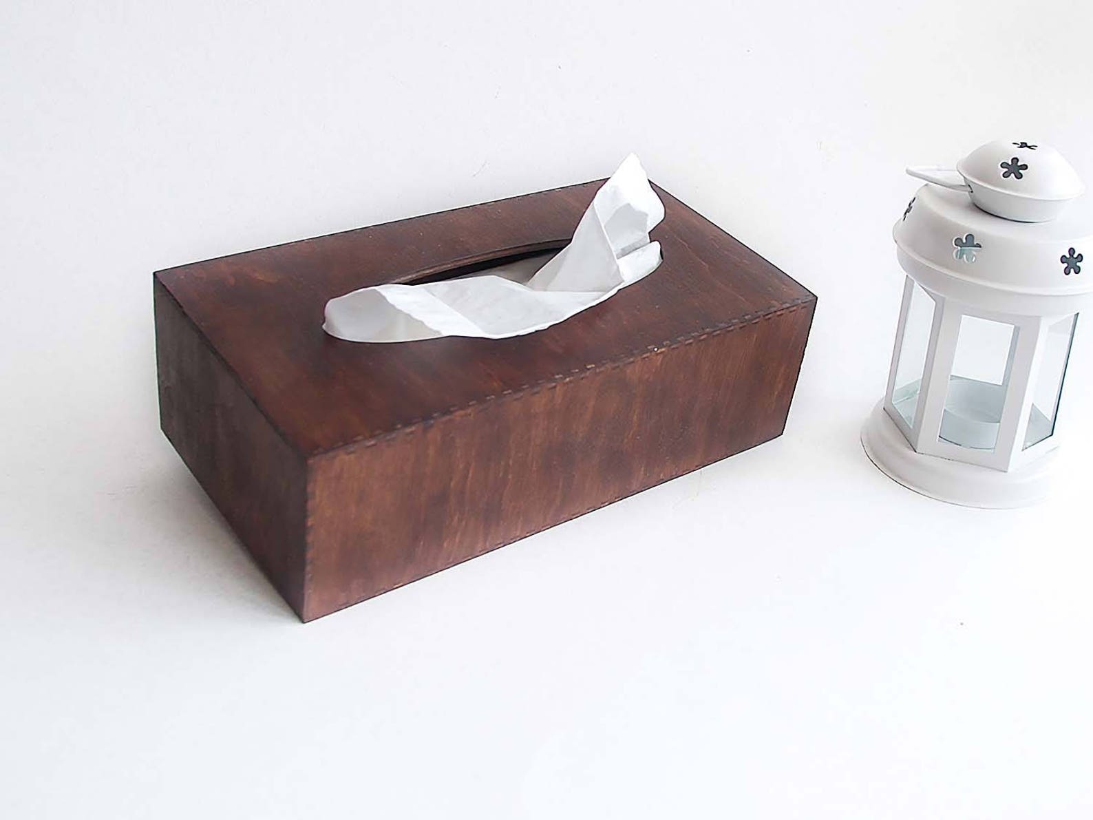Tissue Box Cover Wood Napkin Holder Rustic Napkins Box Kitchen - Etsy