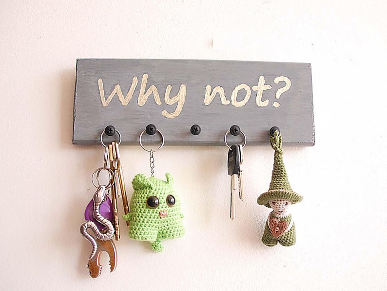 Grey Keys Rack Organizer for Wall Key Holder Why Not Entryway - Etsy