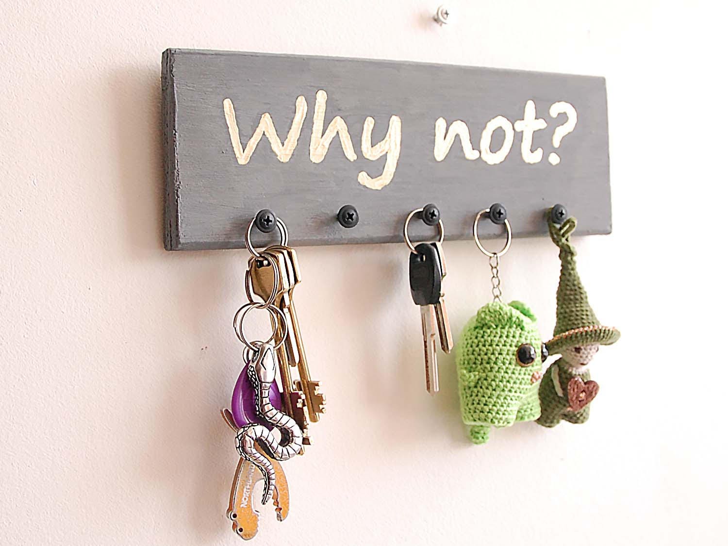 Grey Keys Rack Organizer for Wall Key Holder Why Not Entryway - Etsy