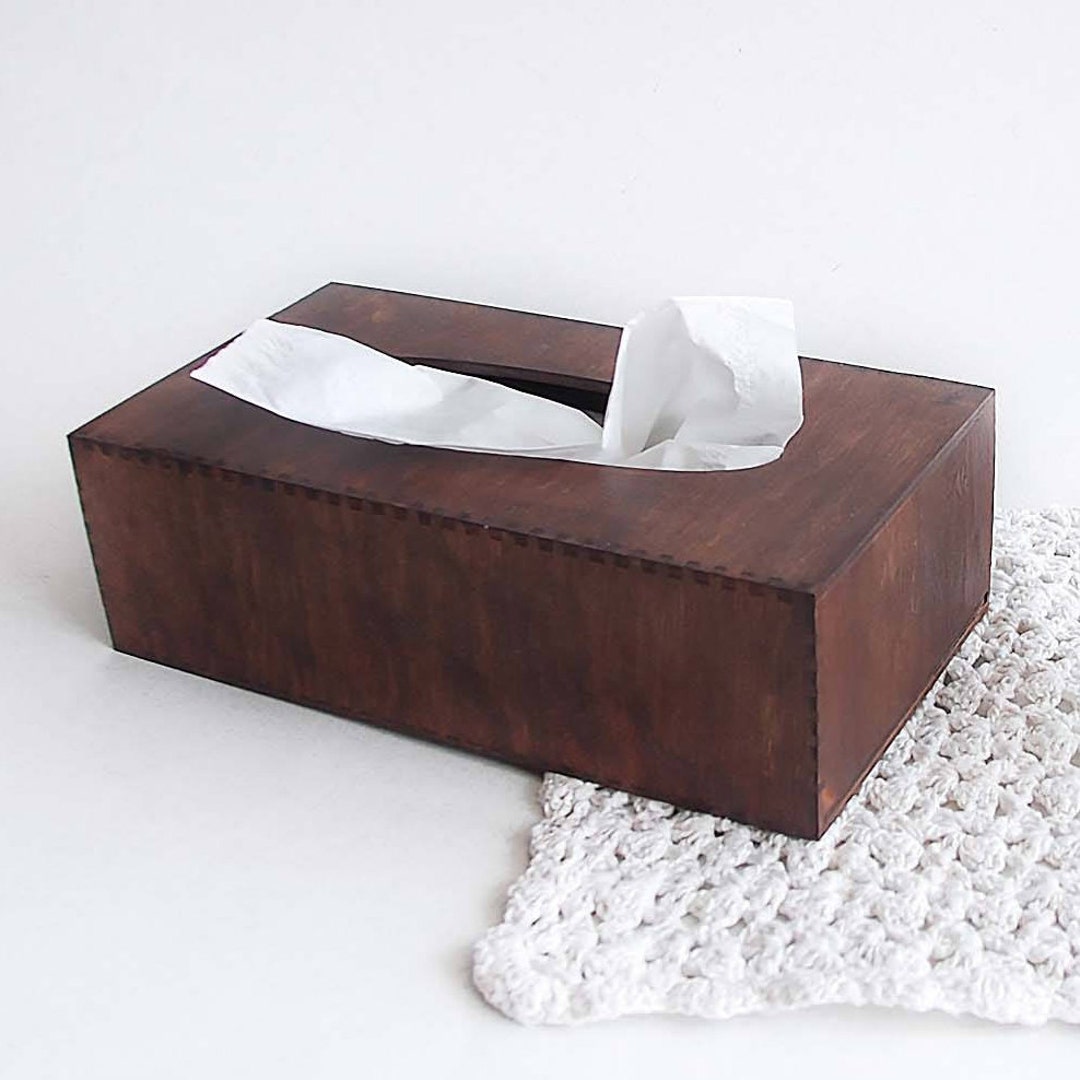 Tissue Box Cover Wood Napkin Holder Rustic Napkins Box Kitchen Storage ...