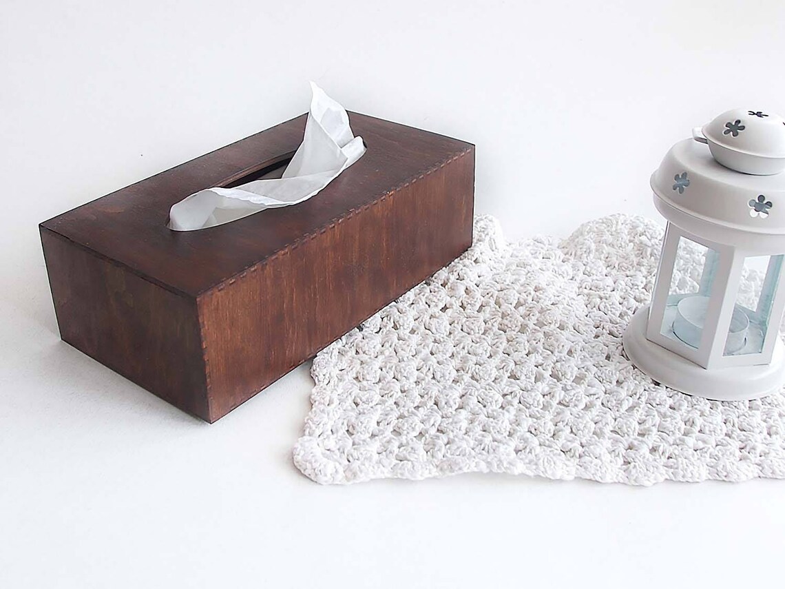 Tissue Box Cover Wood Napkin Holder Rustic Napkins Box Kitchen - Etsy