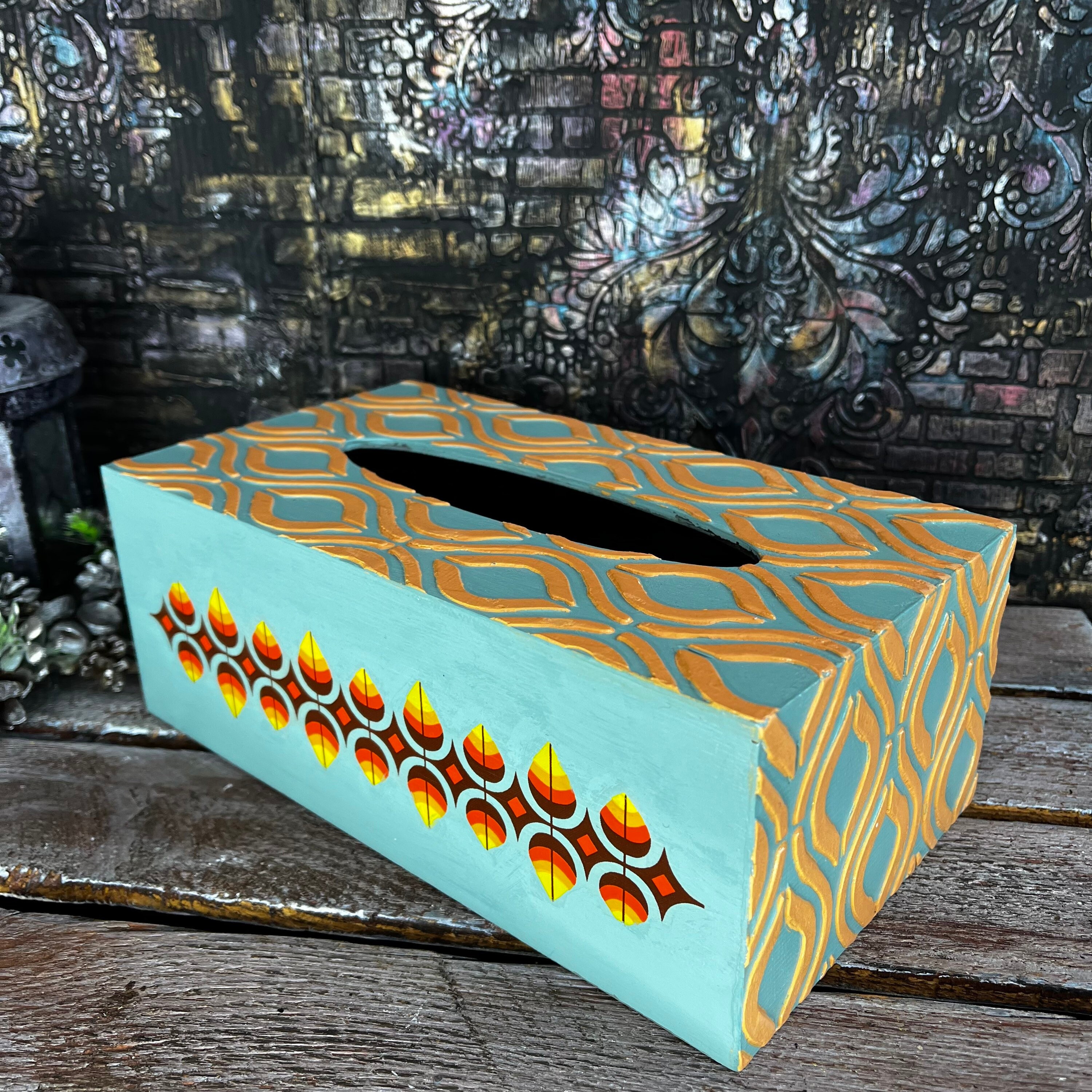 Art Deco Tissue Box Cover Wood Napkin Holder Mint Green - Etsy