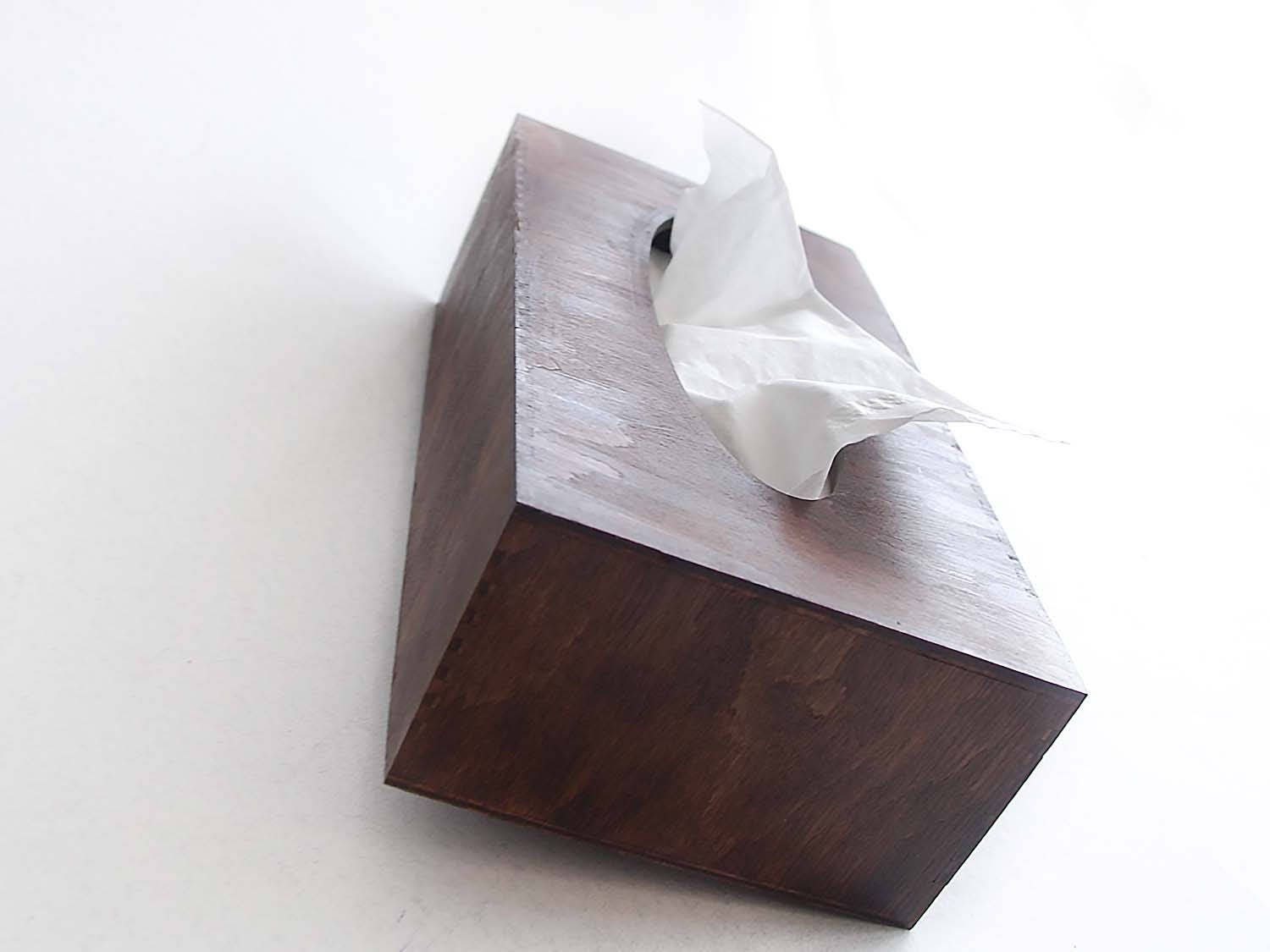 Tissue Box Cover Wood Napkin Holder Rustic Napkins Box Kitchen Storage ...