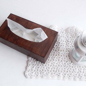 Tissue Box Cover Wood Napkin Holder Rustic Napkins Box Kitchen Storage ...