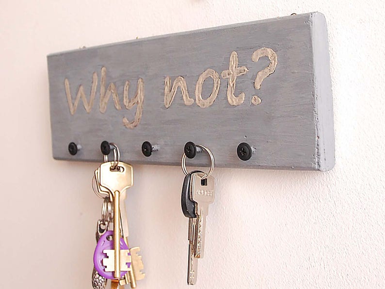 Grey Keys Rack Organizer for Wall Key Holder Why Not Entryway - Etsy