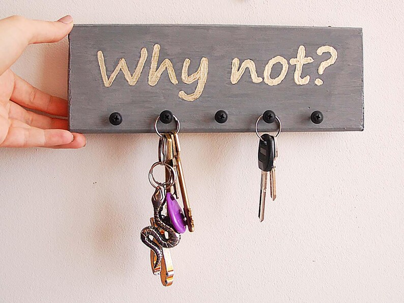 Grey Keys Rack Organizer for Wall Key Holder Why Not Entryway - Etsy