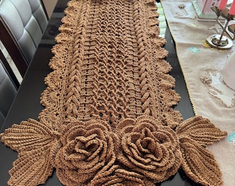 Poinsettia Flowers Table Runner Crochet, Poinsettia Table Runner ...