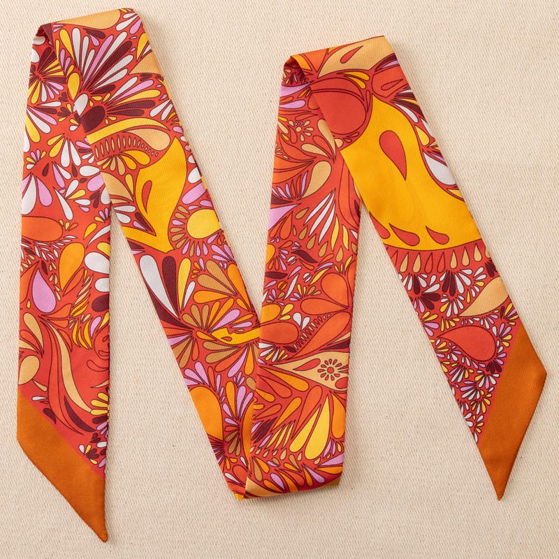 Silk Hair Ribbon Scarf - Etsy