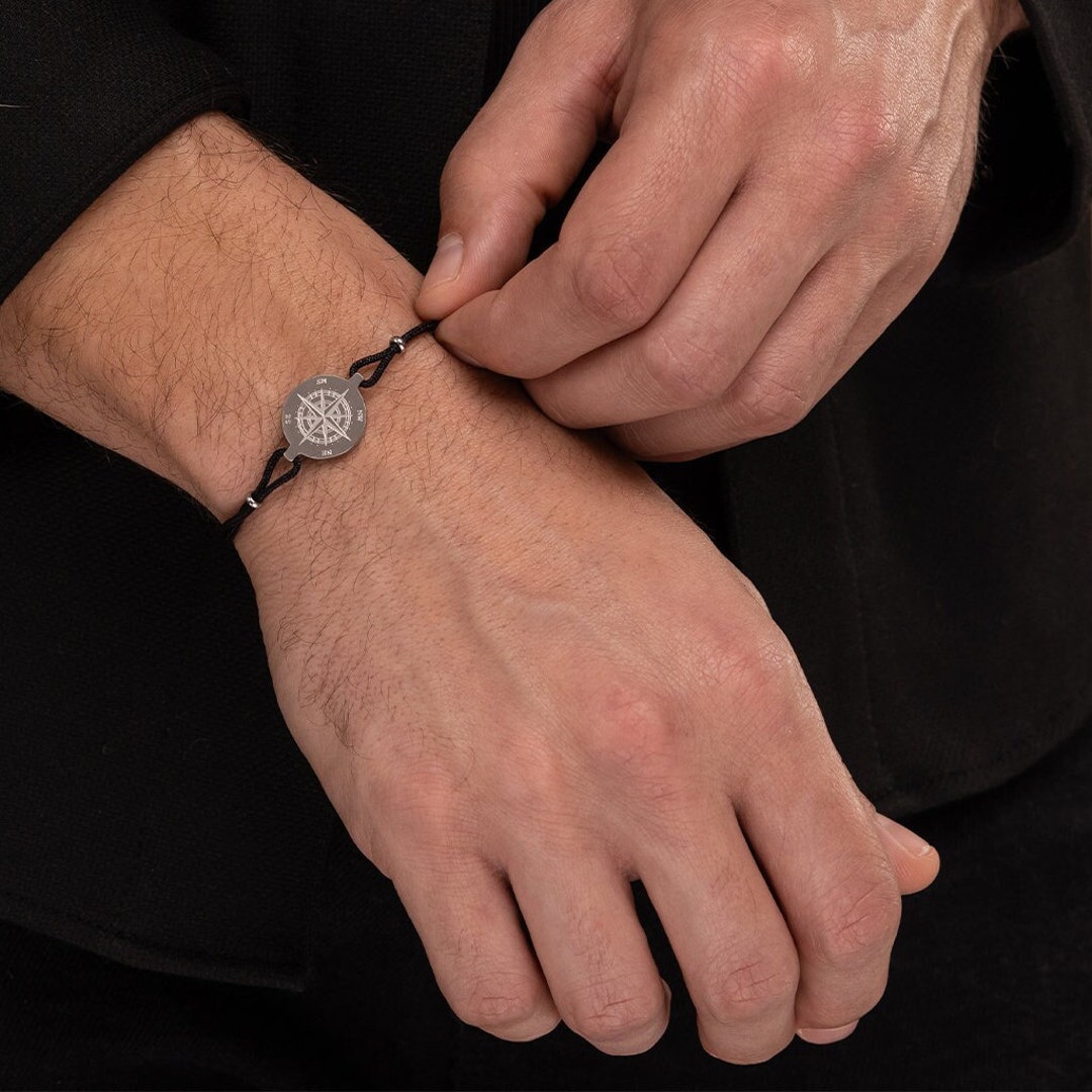 Personalised Stainless Steel Bracelet,men's Bracelet With Compass ...