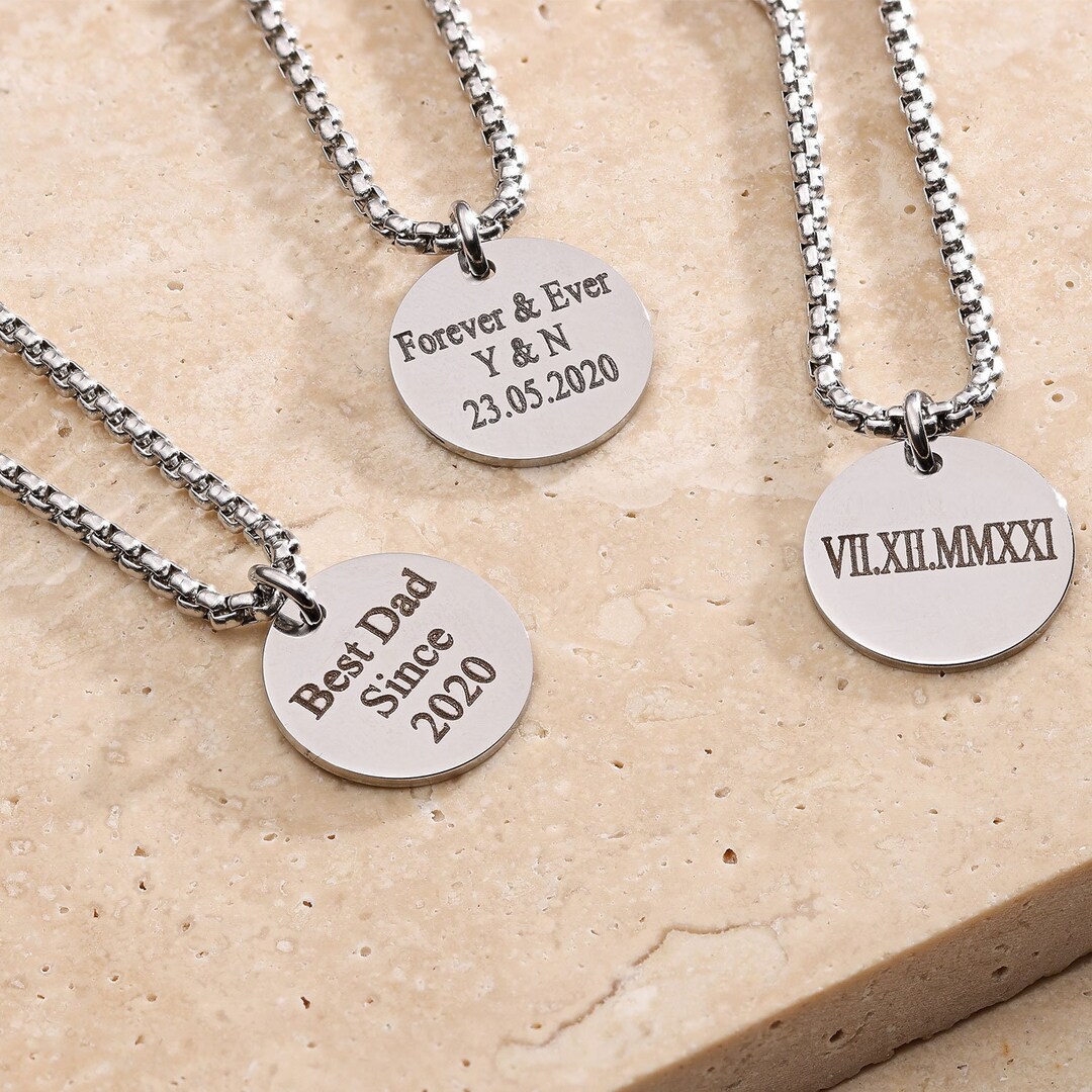 Custom Message Necklace, Personalized Quote Necklace, Roman Numeral ...