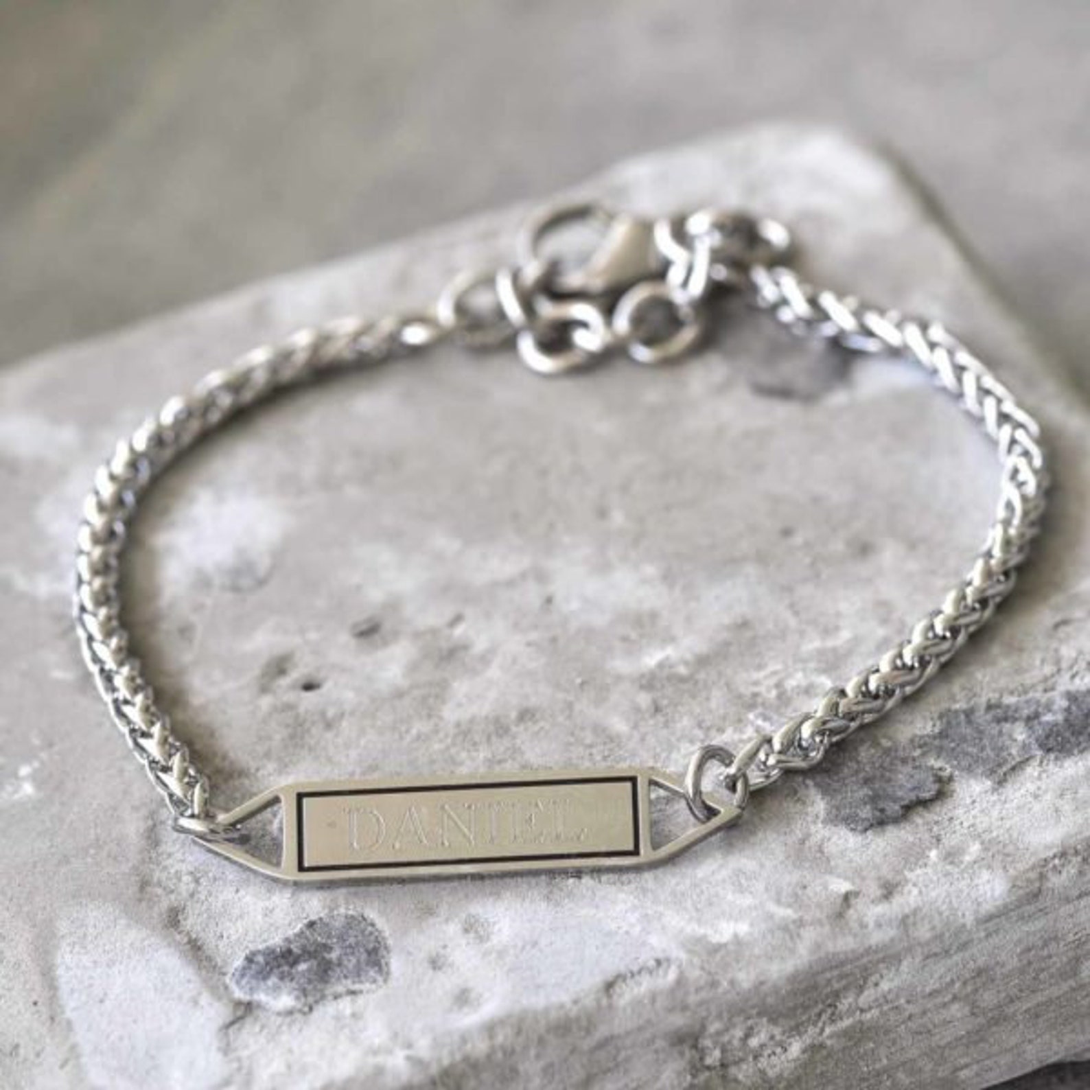Personalized Bar Bracelet Personalized Chain Bracelet - Etsy