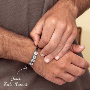 Custom Men's Coin Bracelet, Engraved Men's Disc Bracelet, Personalized ...