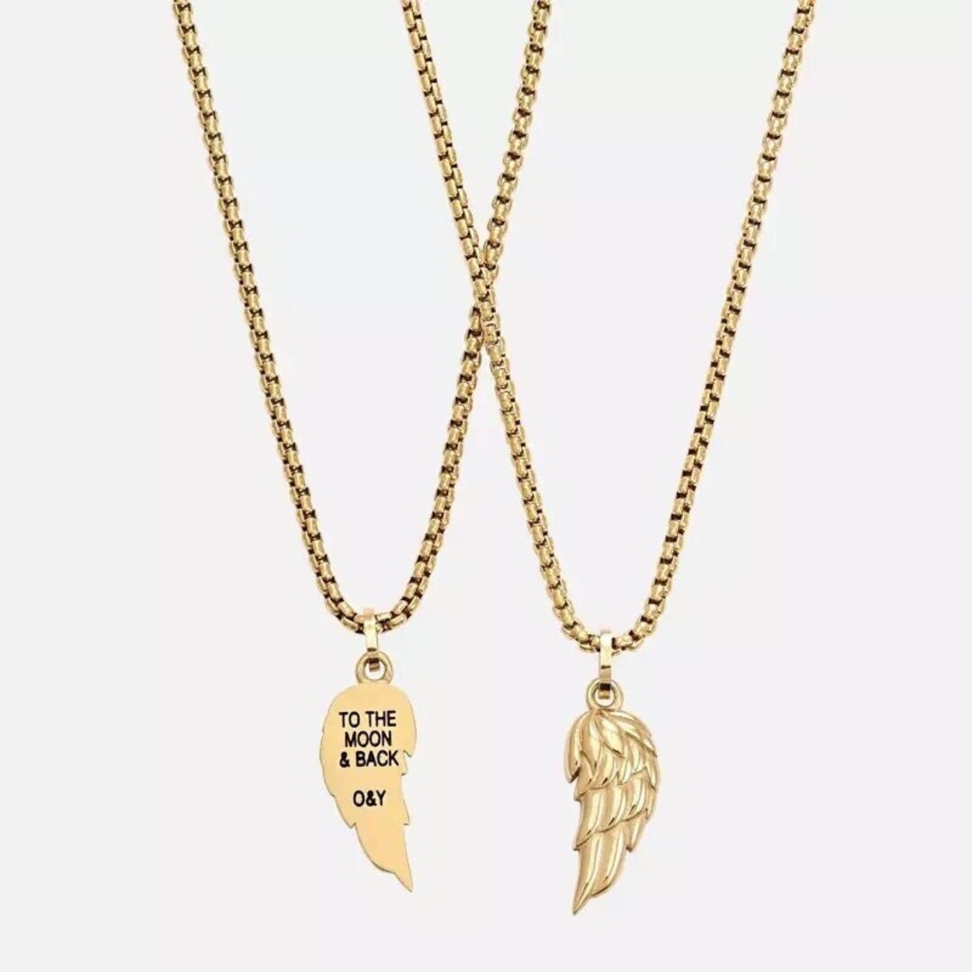 Custom Men's Angel Wings Necklace, Memorial Wing Necklace, Loss ...