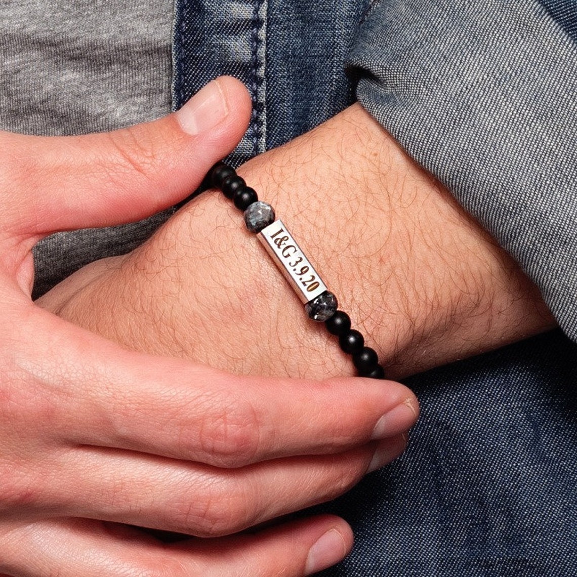 Men's Engraved Bracelet Men's Personalized Bracelet - Etsy