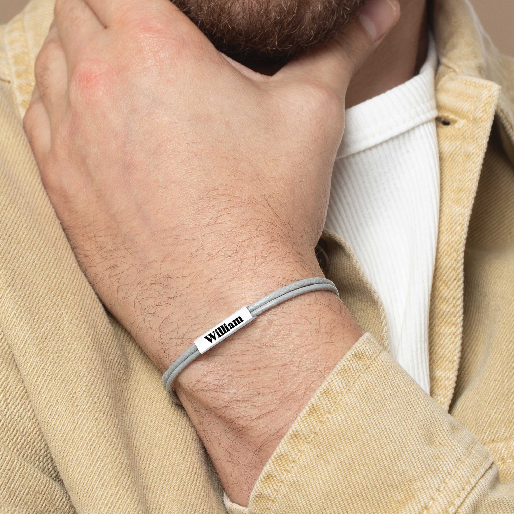 Men's Custom Bracelet Men's Engraved Bracelet - Etsy