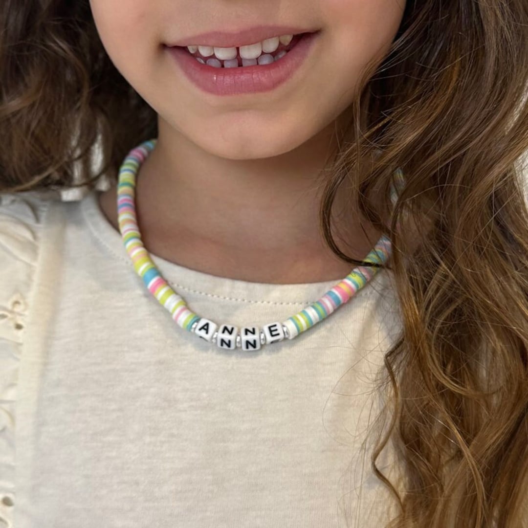 Custom Colorful Kids Necklace, Personalized Name Necklace for Kids ...