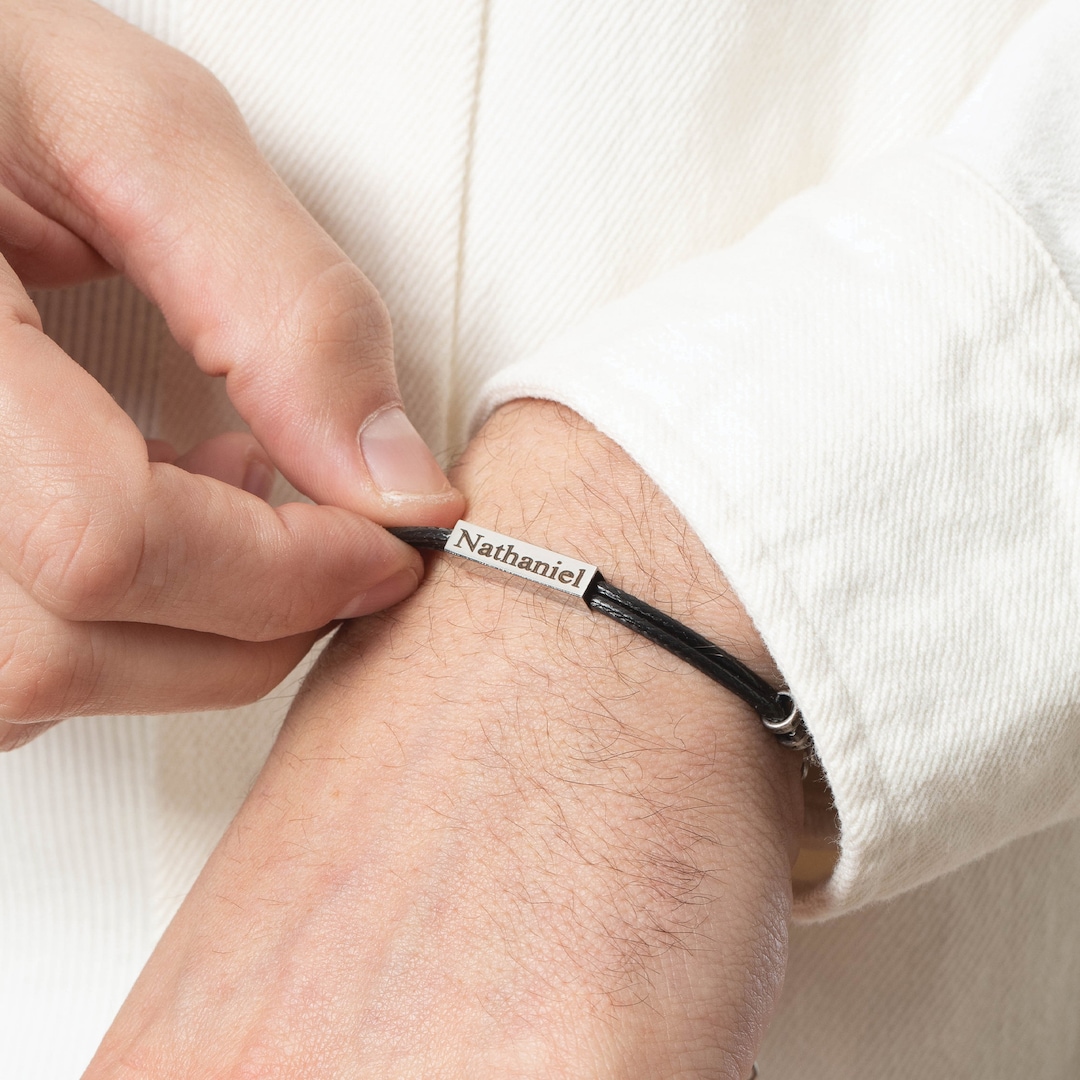 Men's Custom Bracelet Men's Engraved Bracelet Men's Personalized ...