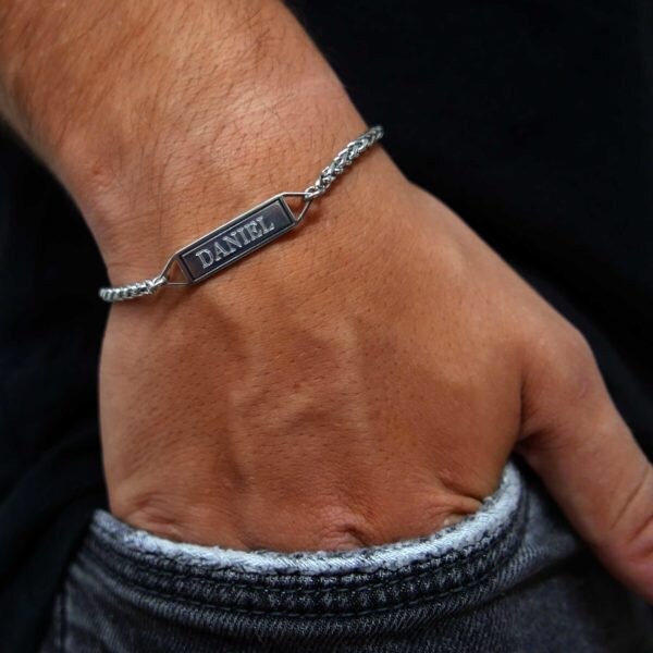 Personalized Bar Bracelet Personalized Chain Bracelet - Etsy