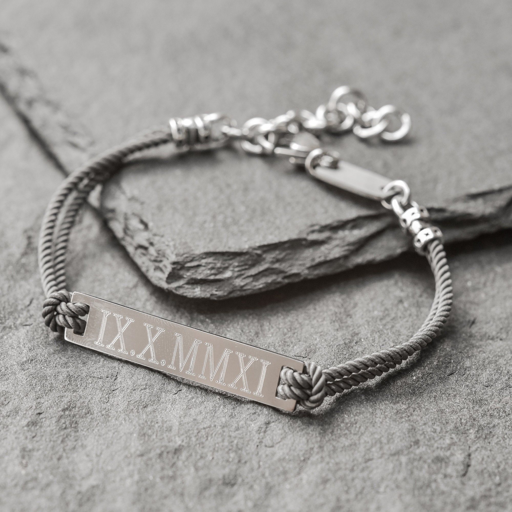 Custom Engraved Message Bracelet for Men Personalized - Etsy