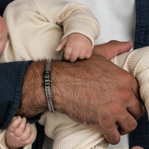 Gold Dad Bracelet With Kids Names, Family Jewelry, Personalize Gift for ...