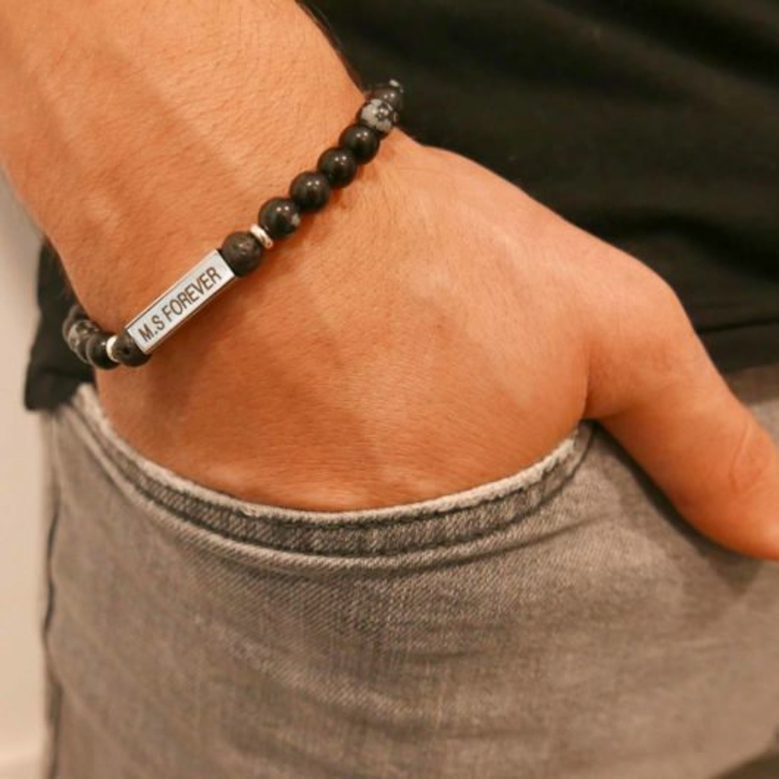 Men's Personalized Bracelet Men's Custom Bracelet | Etsy