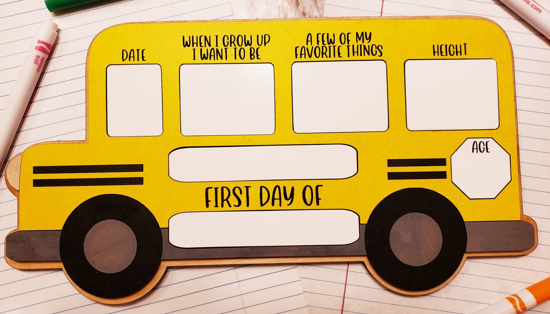 First Day of School Bus Sign School Bus Sign Back to School - Etsy
