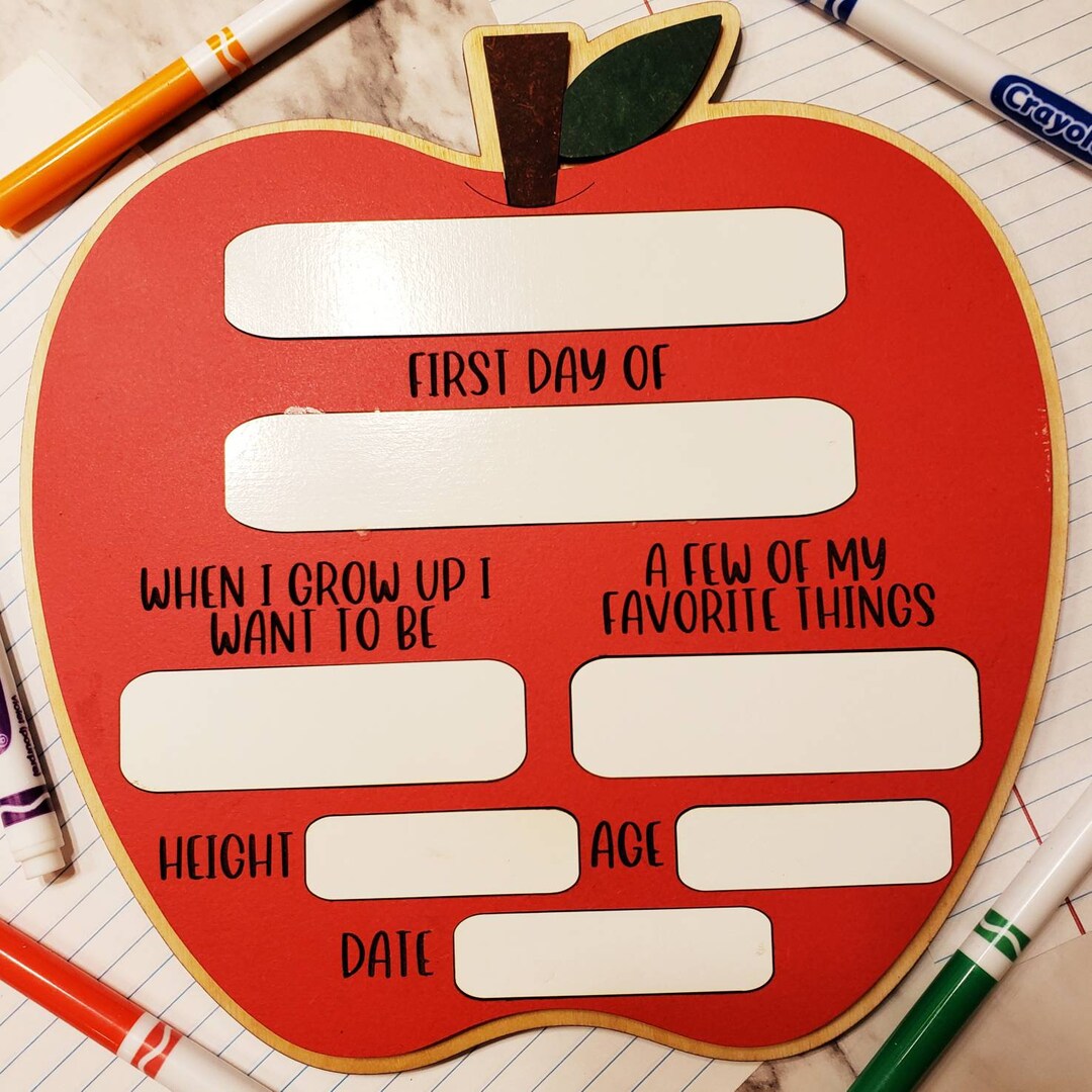 First Day of School Sign | Reusable Dry Erase School Photo Prop ...
