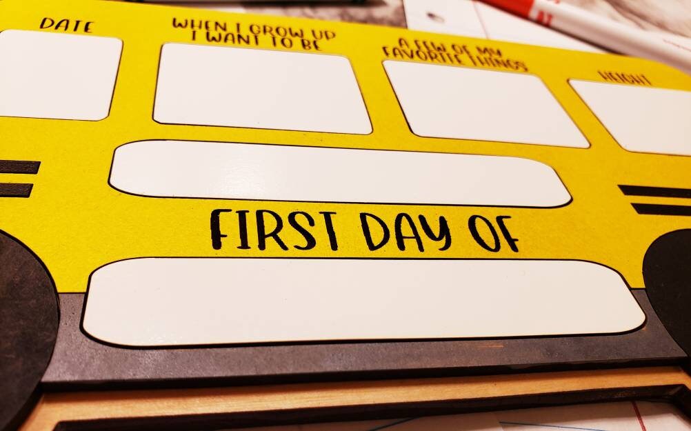 First Day of School Bus Sign School Bus Sign Back to School - Etsy