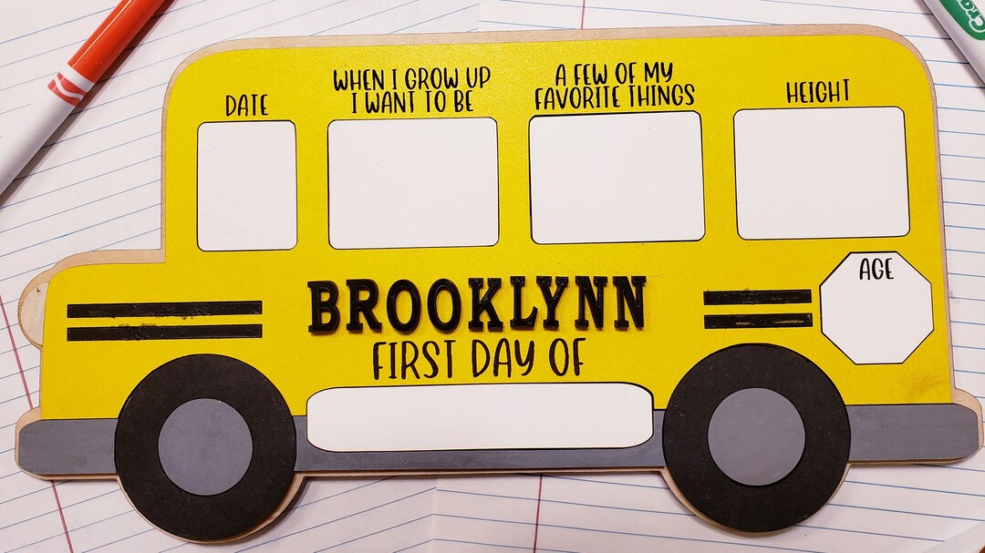 First Day of School Bus, School Bus Sign, Back to School Sign ...