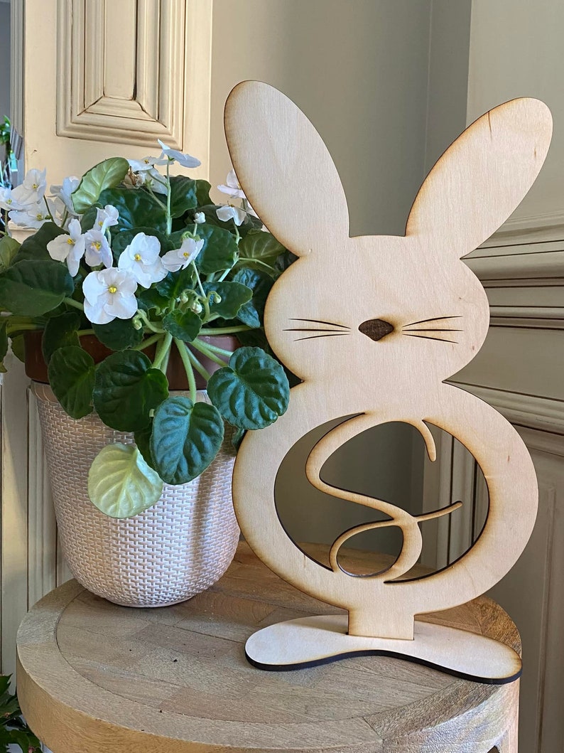 Monogram Bunny Shelf Sitter SVG FILE | Etsy