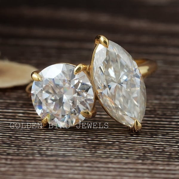 Emerald Round Toi Et Moi - Etsy