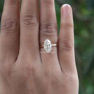 Old Mine Moval Cut Moissanite Engagement Ring / Hidden Halo Moissanite ...