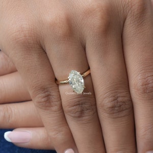 Old Mine Moval Cut Moissanite Engagement Ring / Hidden Halo Moissanite ...