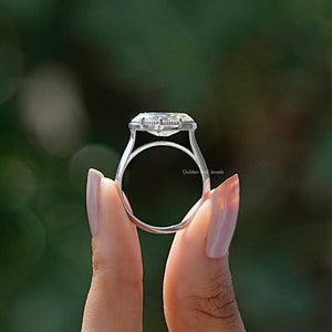 Old Mine Moval Moissanite Ring/ Off-white Moissanite Engagement Ring ...