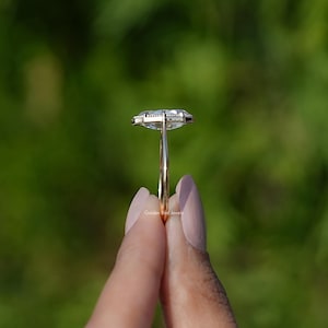 Old Mine Moval Cut Moissanite Engagement Ring/ Solitaire Moissanite ...