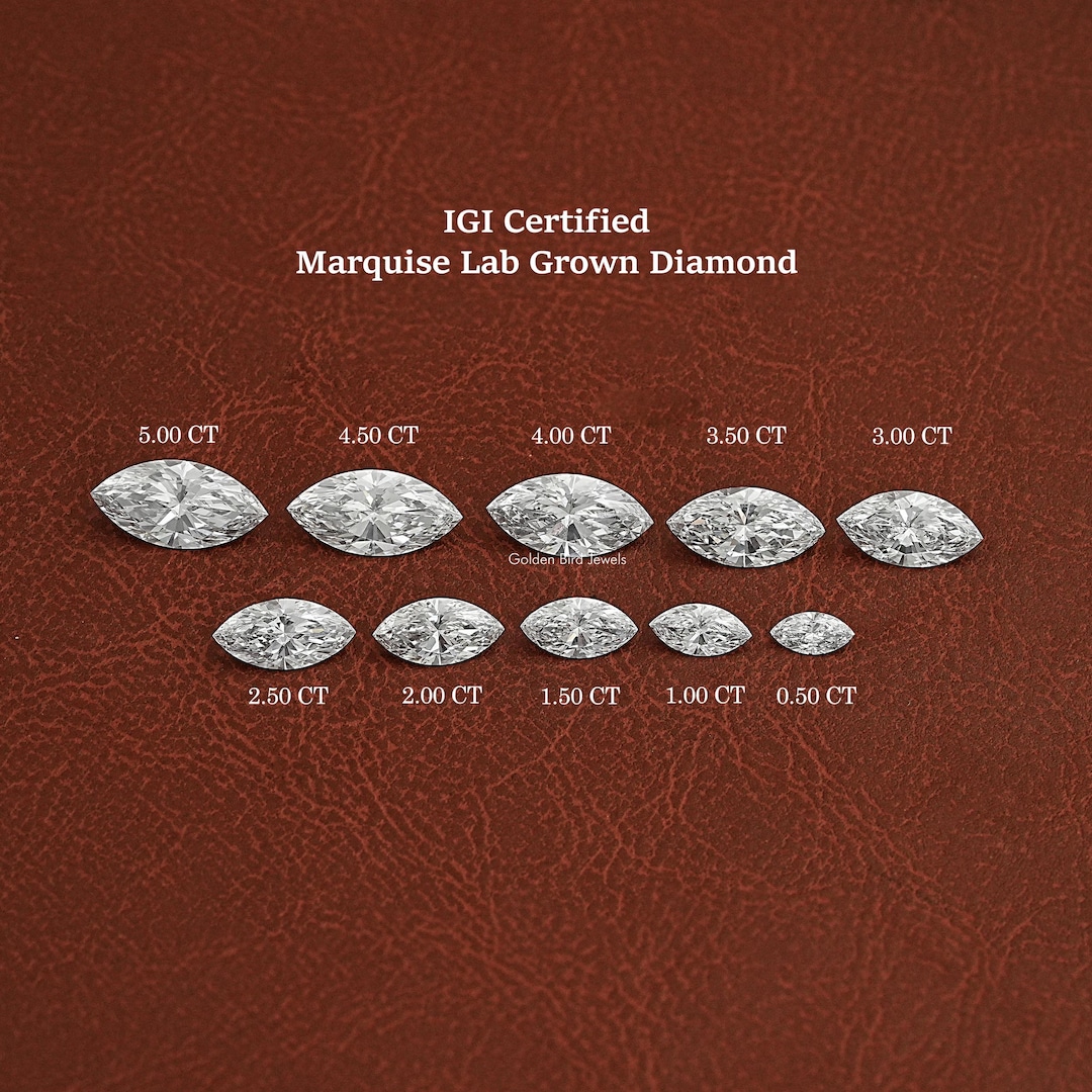 Marquise Cut Lab Grown Diamond/ IGI Certified Loose Diamond/ 1.00 to 5. ...