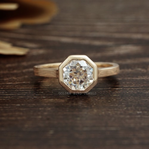 Solitaire Ring 14K Solid Yellow Gold V Shape Prong Ring - Etsy