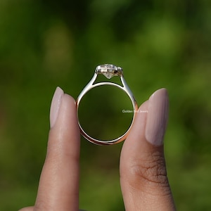 Old Mine Moval Cut Moissanite Engagement Ring/ Solitaire Moissanite ...