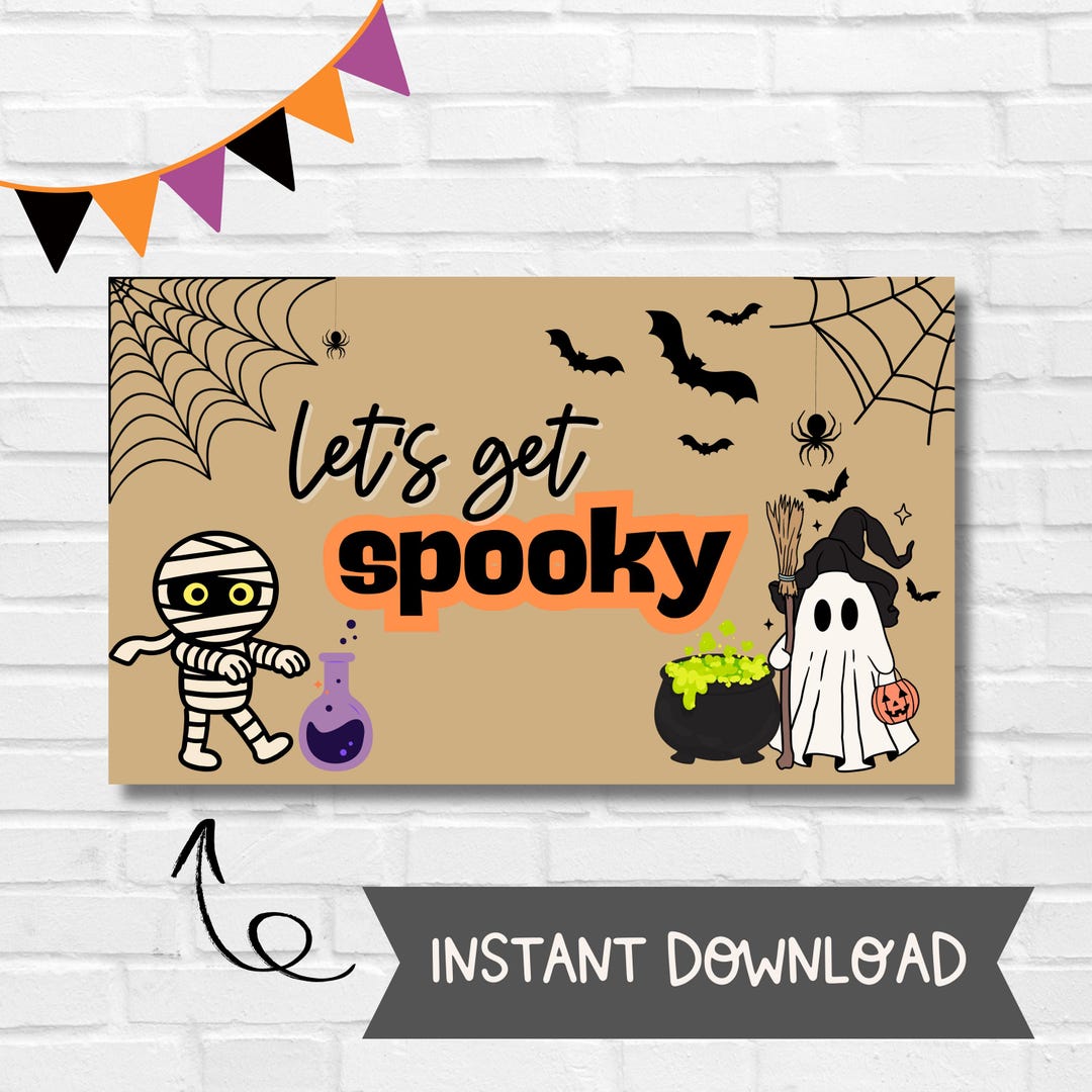 Let's Get Spooky Halloween Banner | Party Backdrop (digital Download ...
