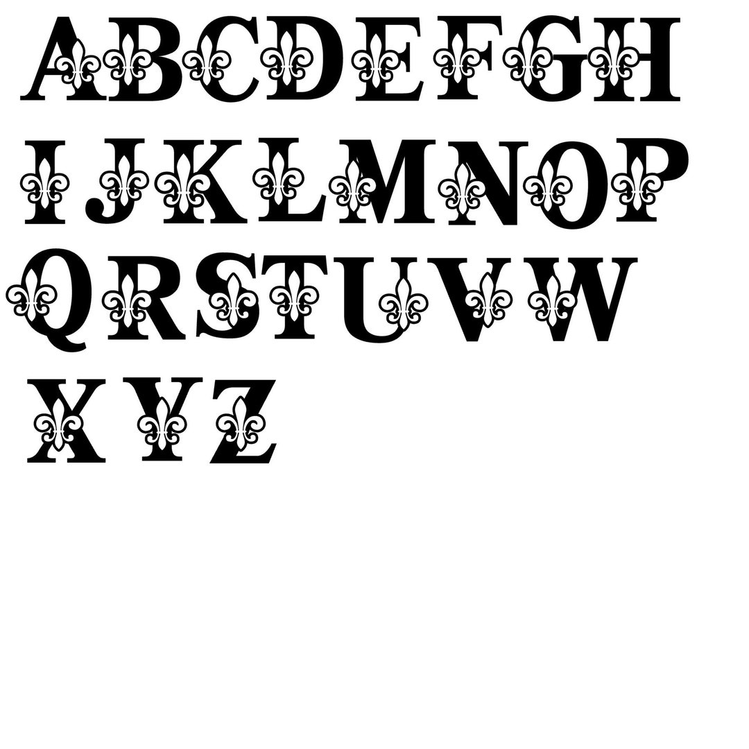 Fleur De Lis - A to Z Alphabet SVG and Laser Cut File-not a Physical ...