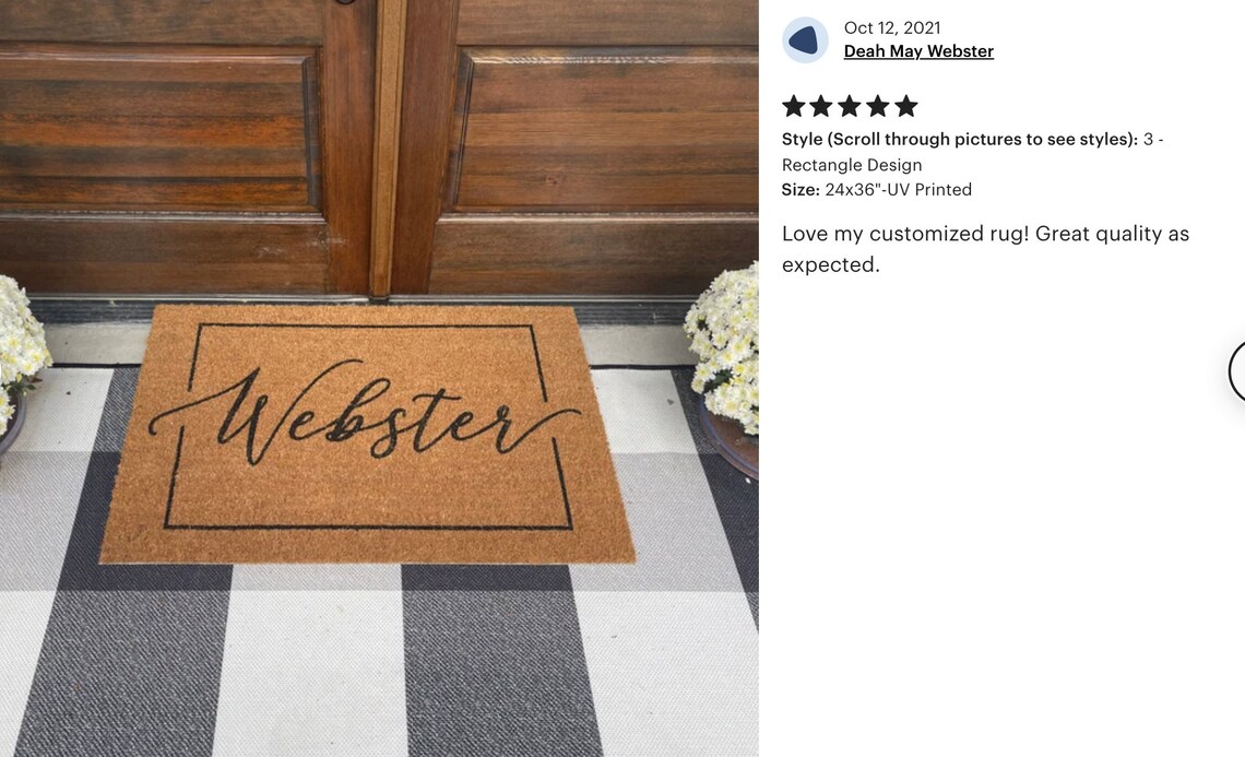Sign Language, ASL Gift, Personalized Doormat, Custom Door Mat, Last ...