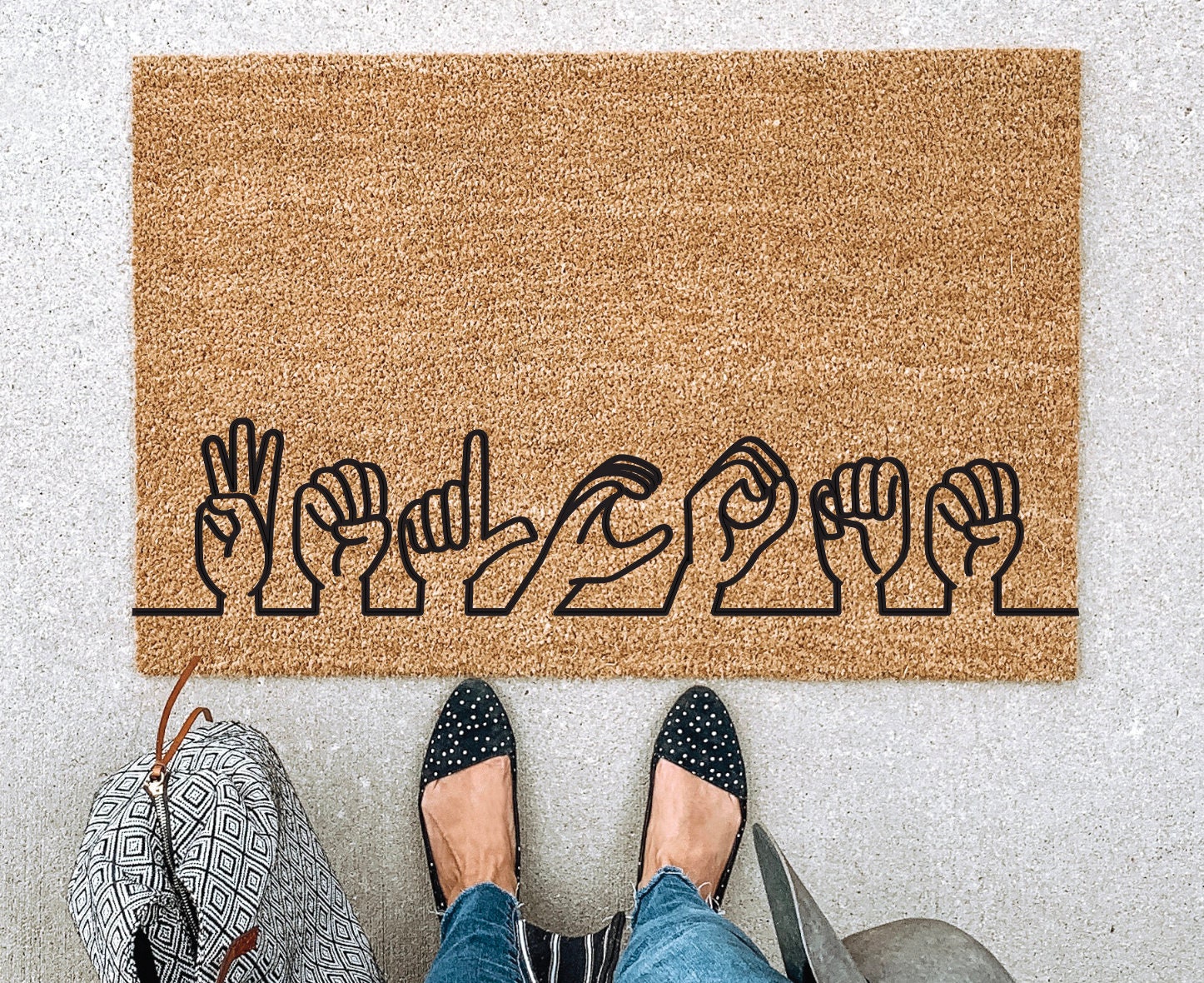 Sign Language ASL Gift Personalized Doormat Custom Door - Etsy