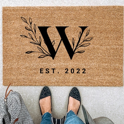 Initial Doormat Gift for Her Wedding Gift Housewarming - Etsy