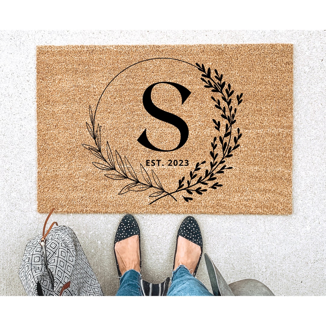Initial Doormat, Gift for Her, Wedding Gift, Housewarming Gift ...