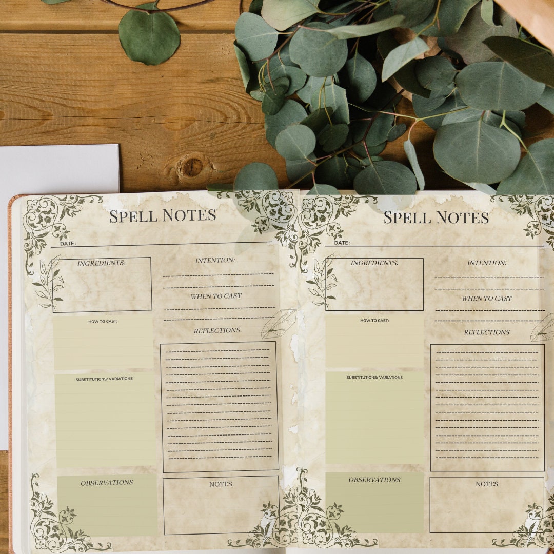 Spell Pages Book of Shadows Grimoire Pages DIGITAL - Etsy