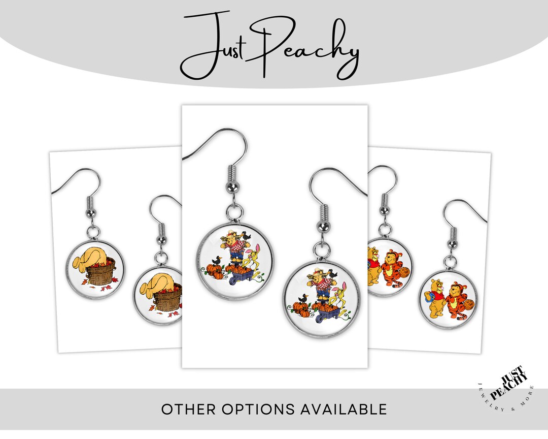 Pooh Tigger Piglet Friends Autumn Fall Trick Treat Thanksgiving Silver ...