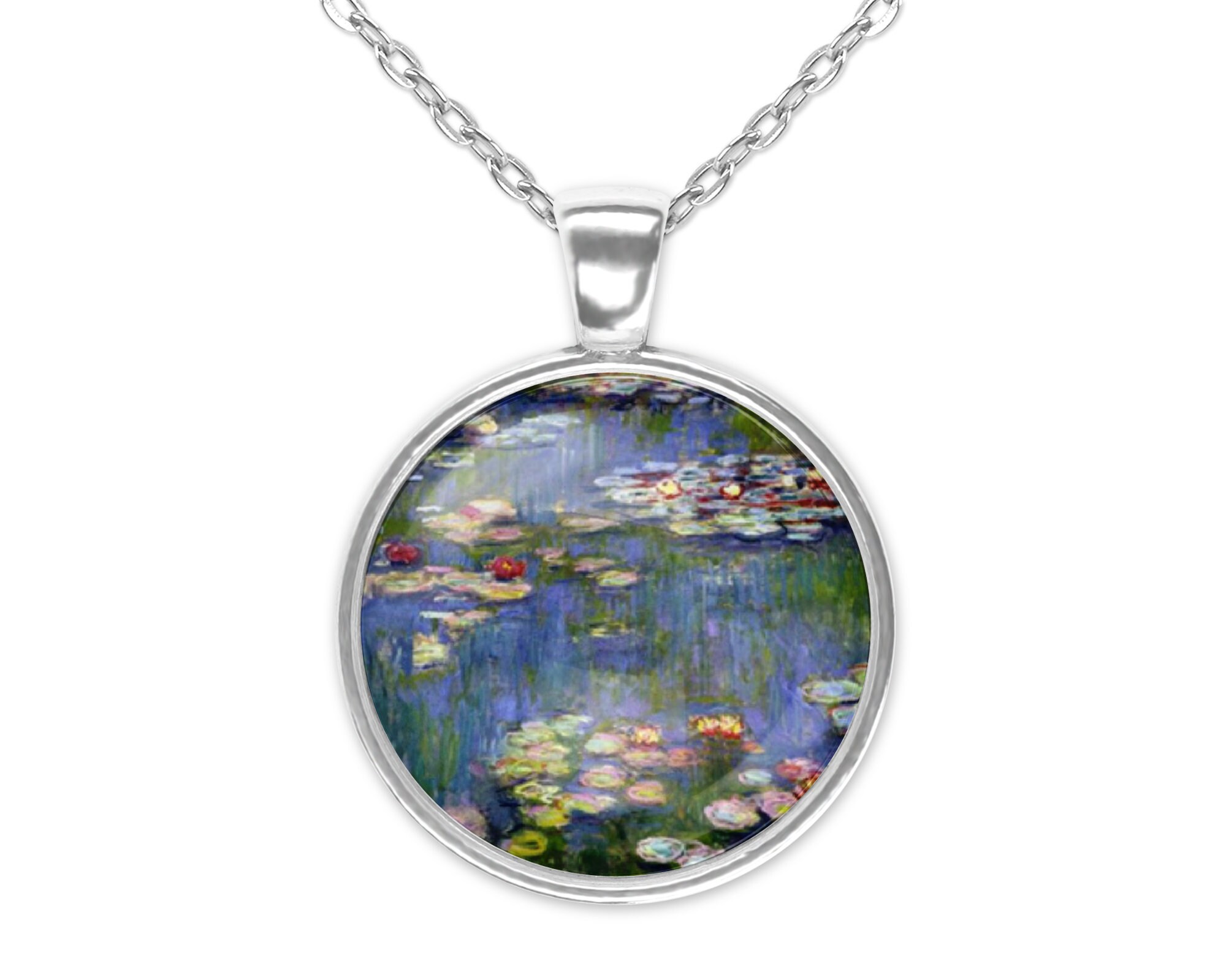 Claude Monet Art History Silver Jewelry Set Glass Pendant Necklace - Etsy